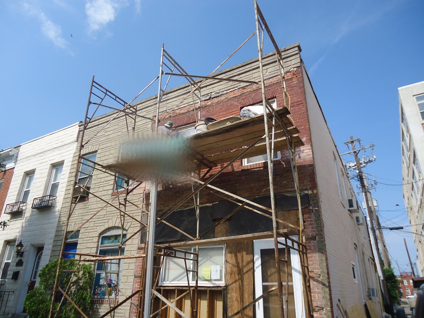 Removing Formstone and Building a Brick Facade Baltimore