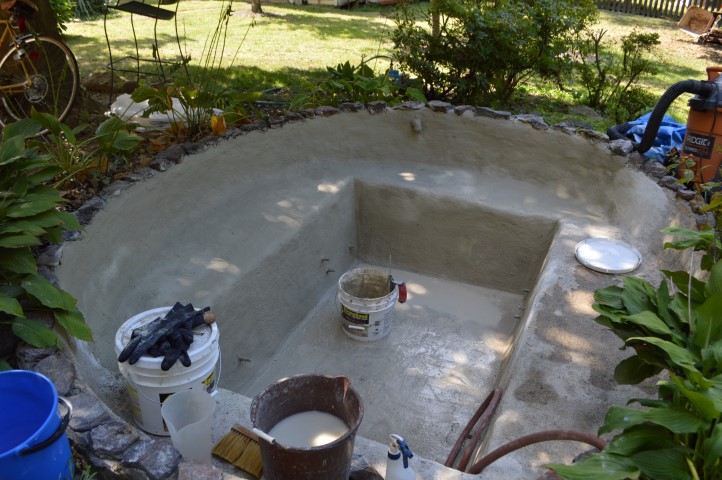 Landscaping | Restoring a Concrete Pond: Repairing Cracks, Parging ...